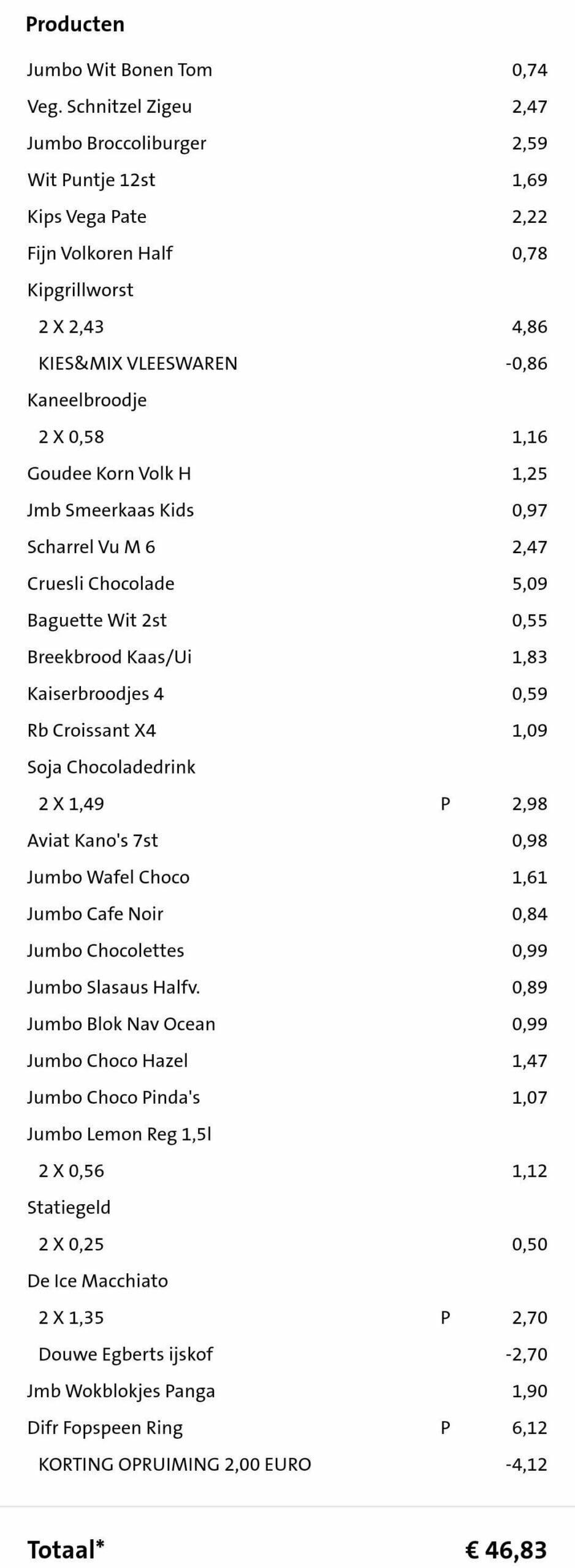 Bonnetje: “We eten met zijn drieën voor € 75 per week” | PorteRenee