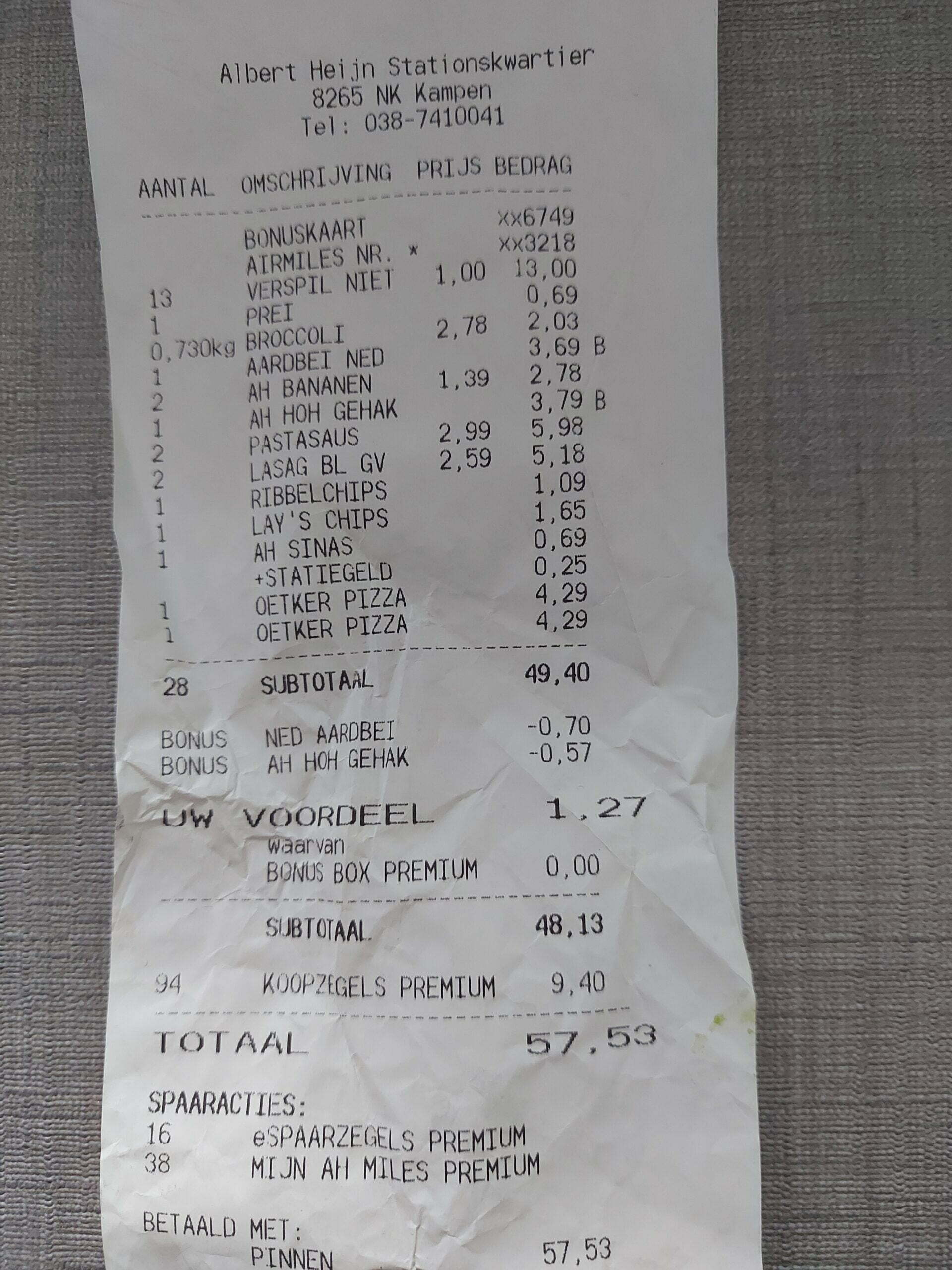 Bonnetje: “Als gezin van zes eten we voor € 140 per week” | PorteRenee