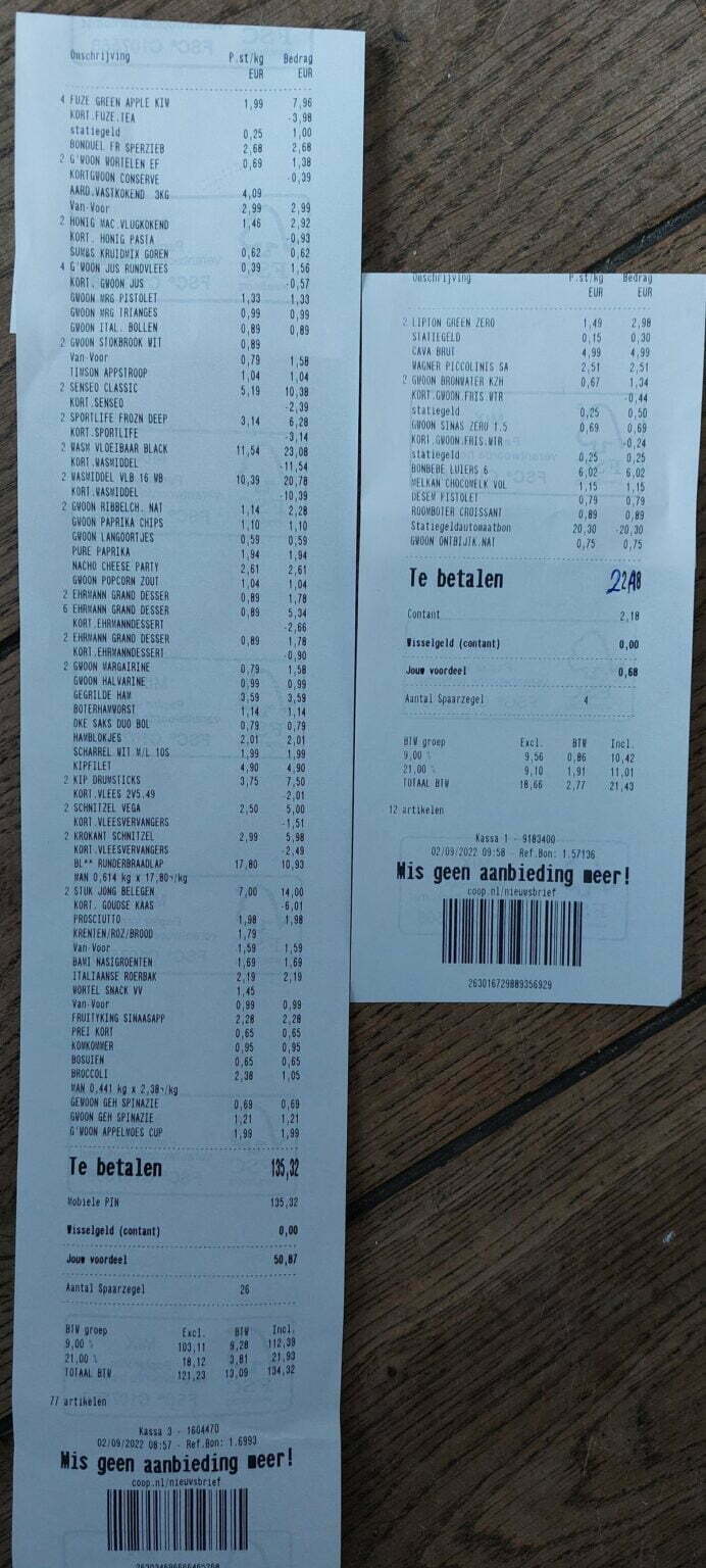 Bonnetje: "Thuis heb ik een halve supermarkt aan voorraad"